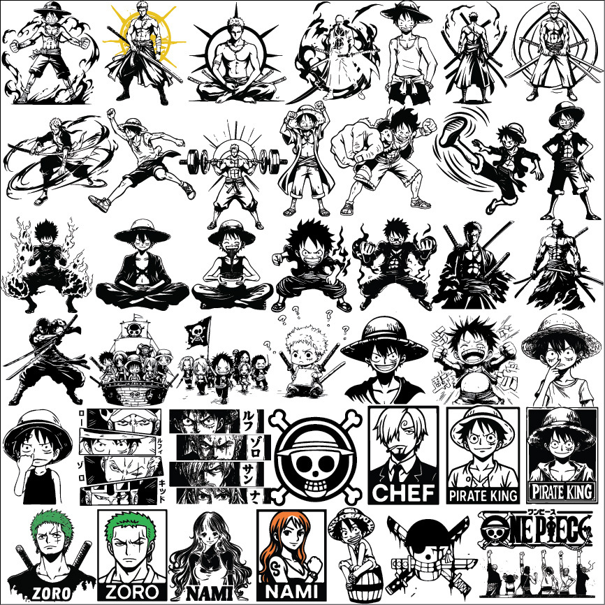 Anime Svg One Piece, One Piece Cricut Joy, Anime Svg Bundle, Anime Cut ...