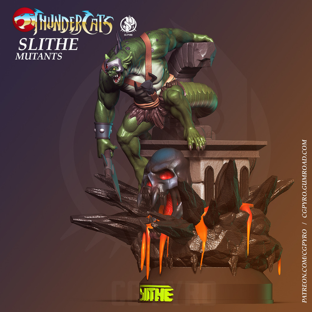 Slithe Thundercats STL 3d printing collectibles Reptilio fanart