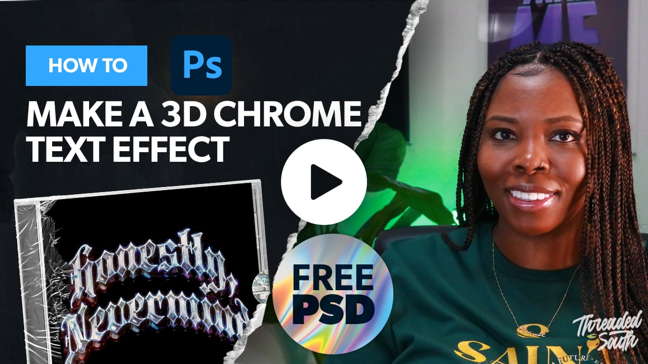 Tutorial: How to Make a 3D Chrome Text Effect + FREE PSD - Threaded South