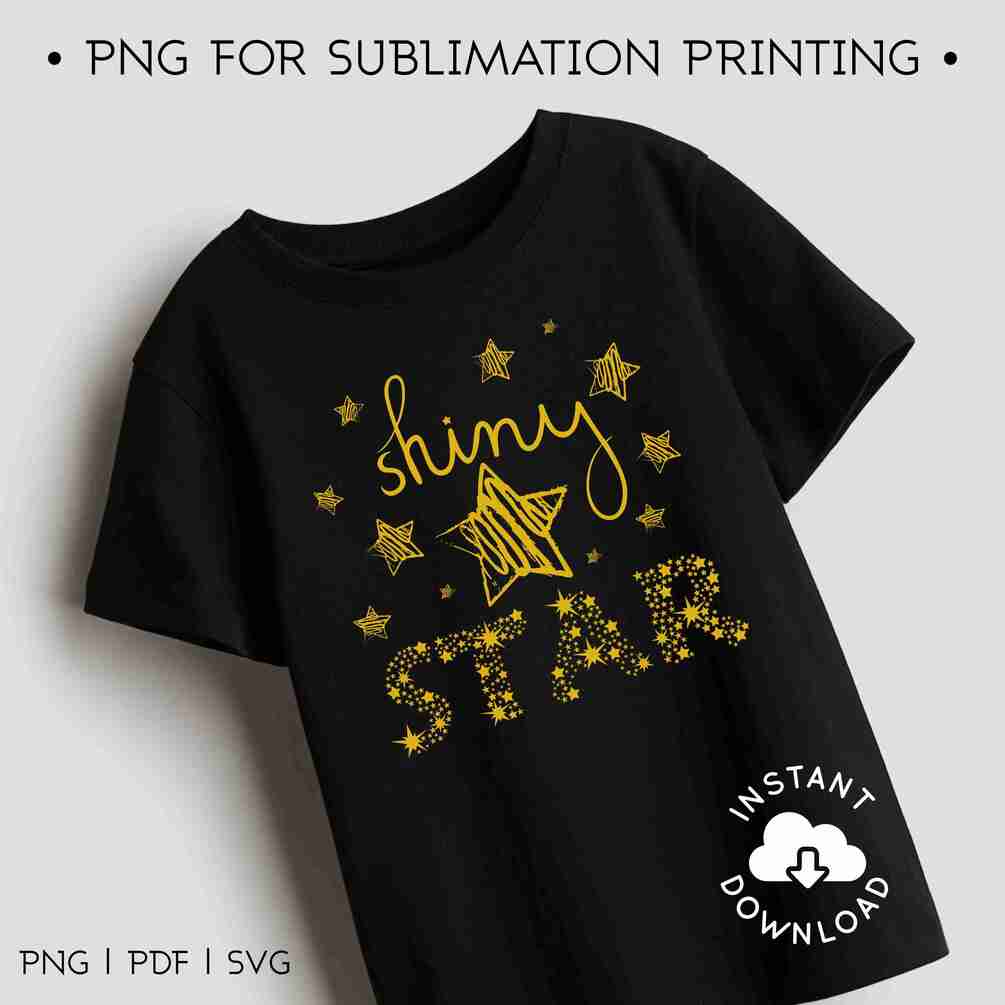 Shiny Star Sublimation PNG Shirt Design | Printable Sublimation