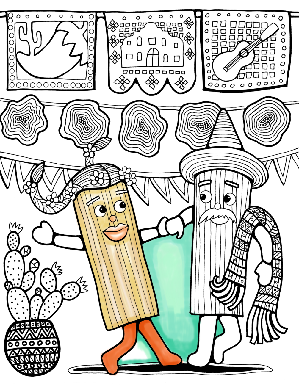 Tamale Festival: Adult Coloring Page PDF