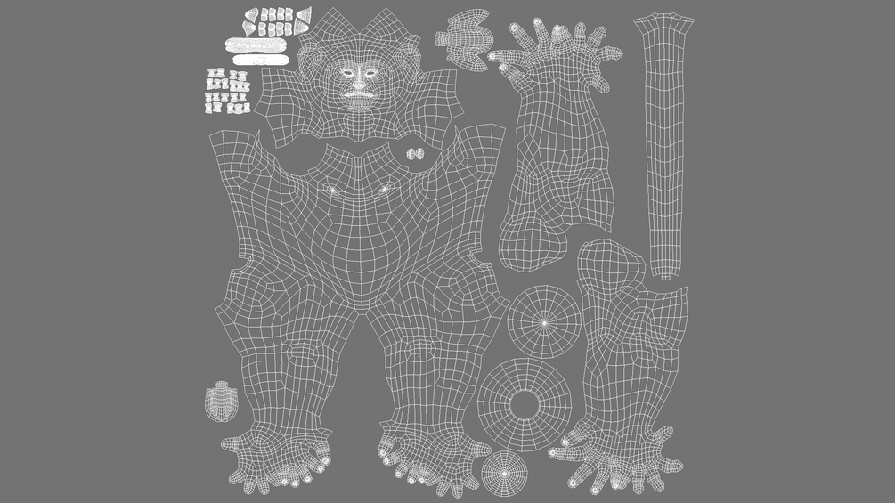 Monkey Basemesh - Topology + UV Map
