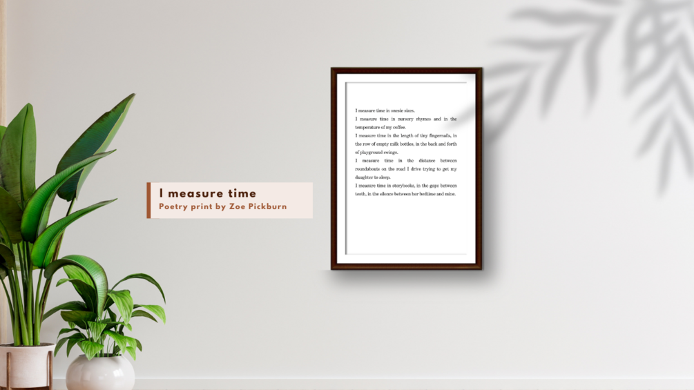 I measure time | Poetry print