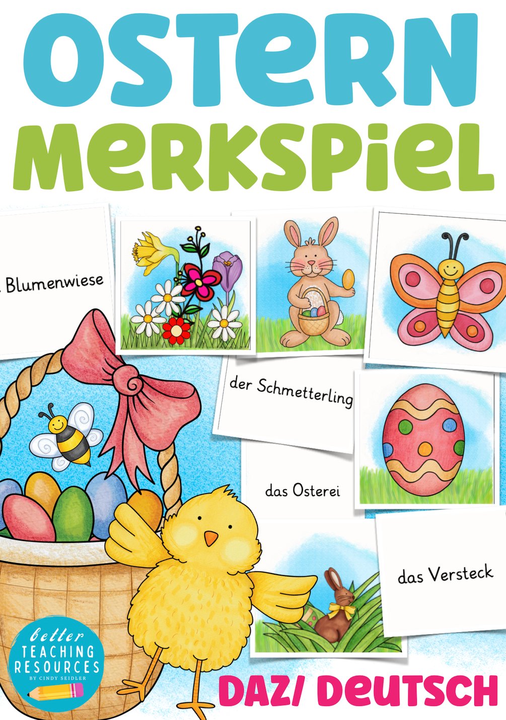 German vocabulary game Easter Deutsch Ostern Merkspiel