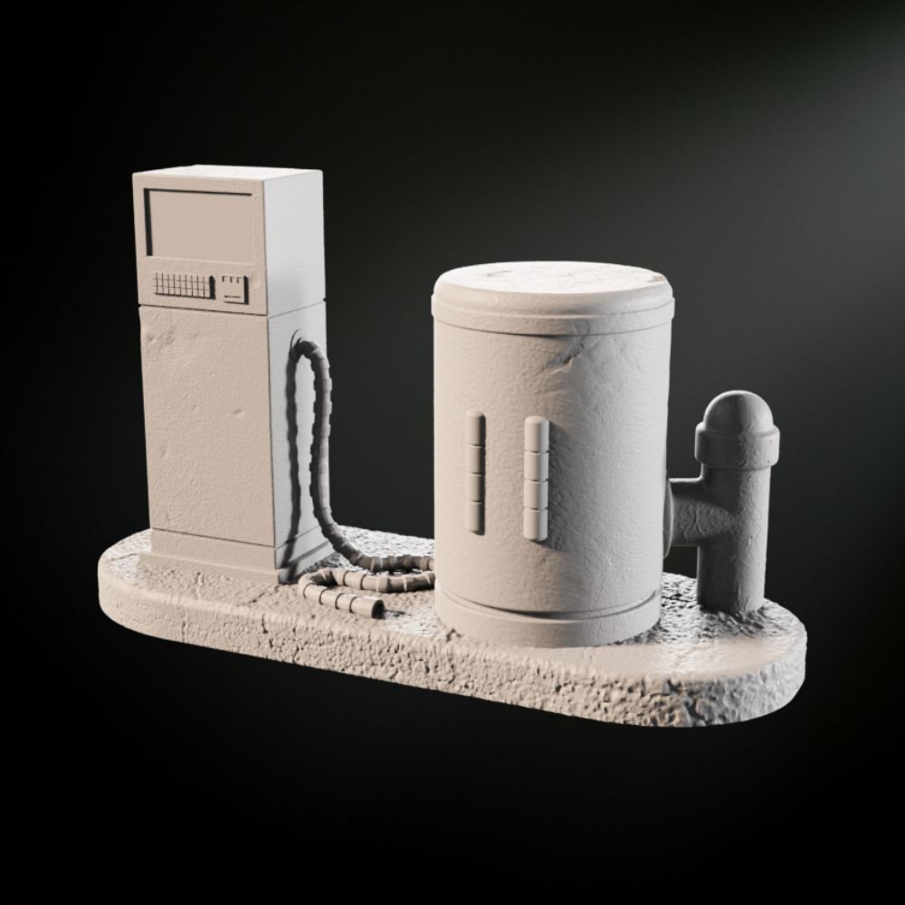 Sci-Fi Gas Pump STL | Futuristic Fuel Station Prop | 3D Printable ...