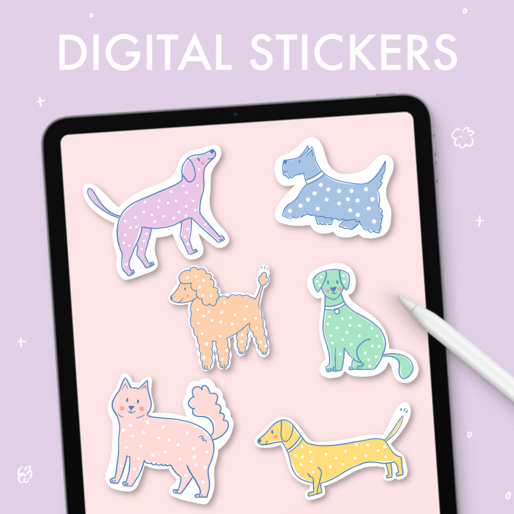 Dog Digital Sticker Set (by Color with Kendi)