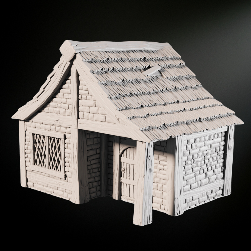 Medieval Fantasy Cottage House III STL - 3D Printable Terrain ...
