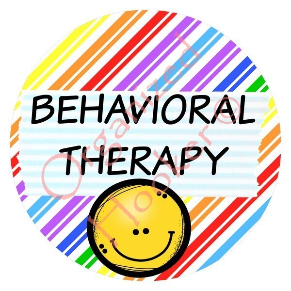 BEHAVIORAL THERAPY in DIAGONAL STRIPES Printable Planner Stickers ...