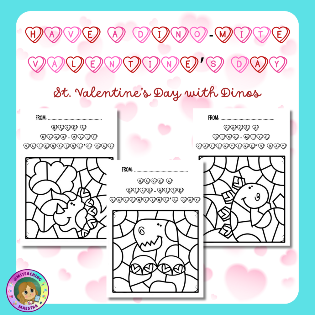 ST.VALENTINE: Dino-mite colouring