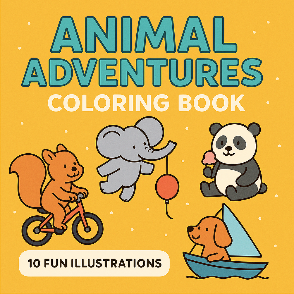 Animal Adventures coloring book for KIDS