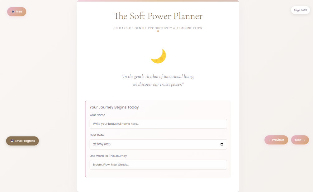 The Soft Power Planner | 90-Day Manifestation Journal for Women | Feminine Productivity & Self ...