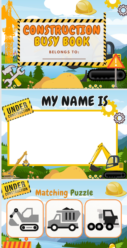 Construction Busy Book