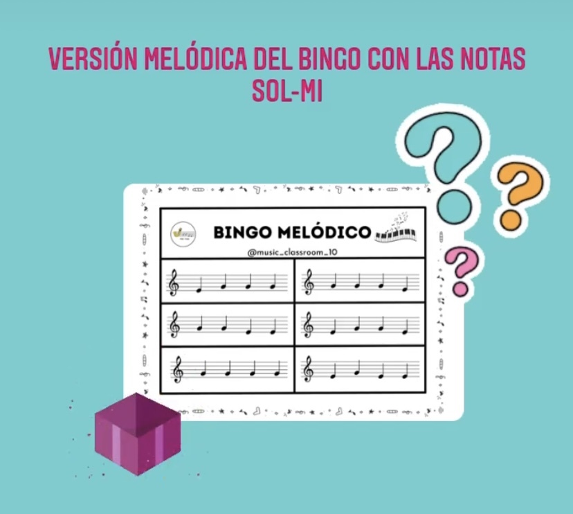Bingo melódico notas Sol-mi