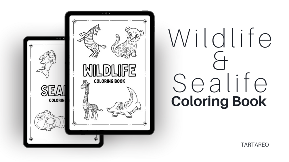 Sealife and Wildlife Animals - Coloring Book for Kids