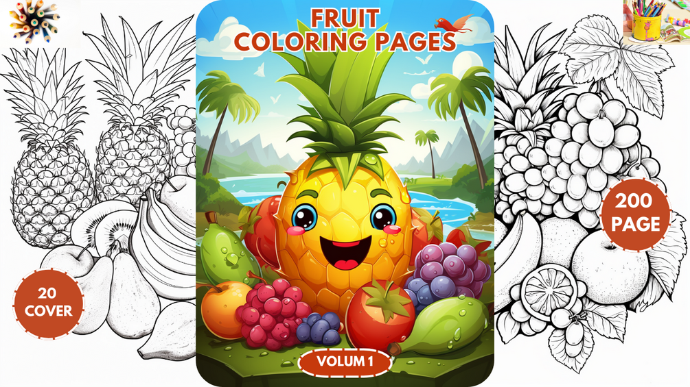 200 Fruit Coloring Pages for Kids
