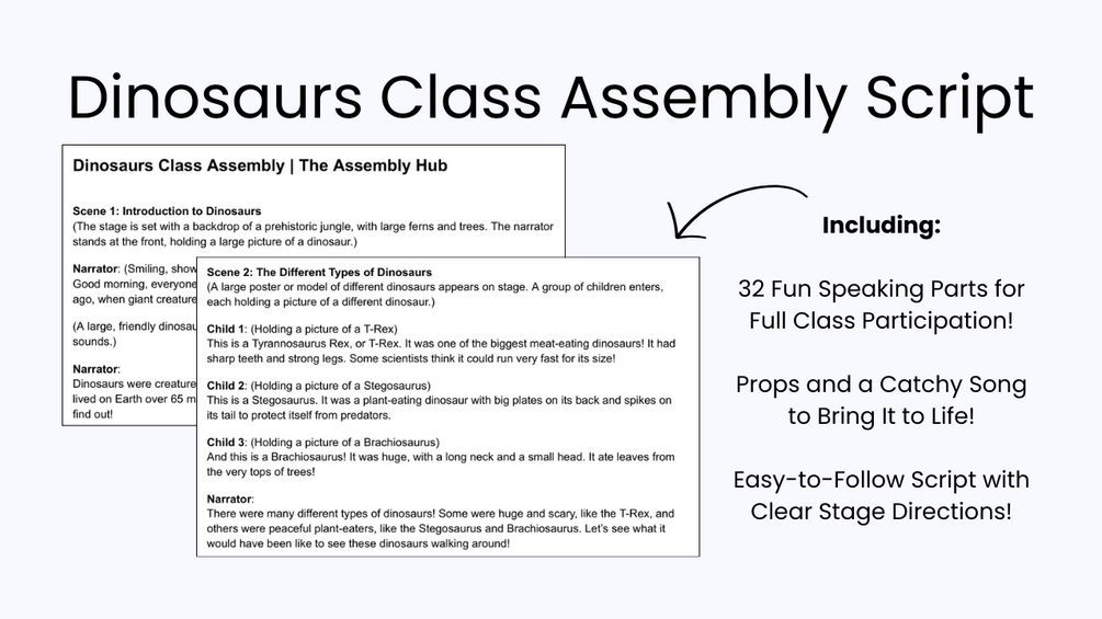 Dinosaurs Class (KS1) Assembly Script