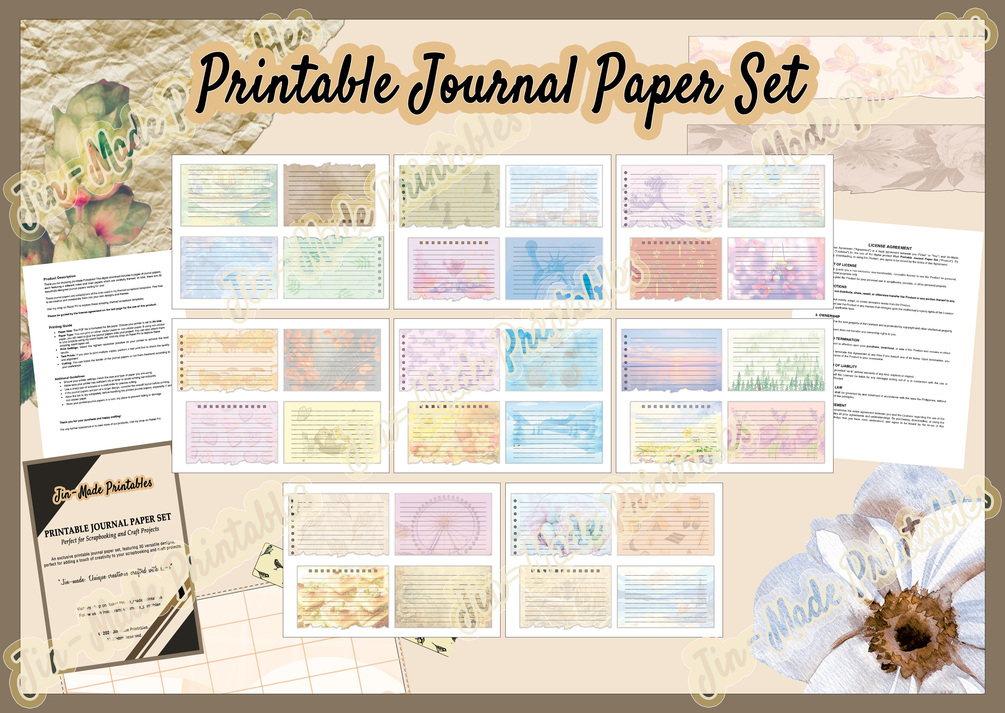 Printable Journal Paper Set