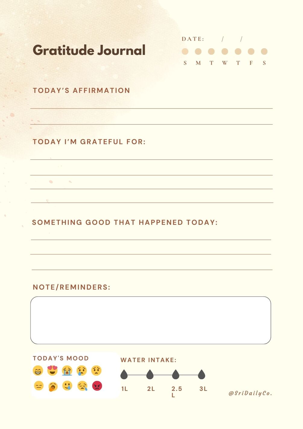 Gratitude Journal for Mindful Living
