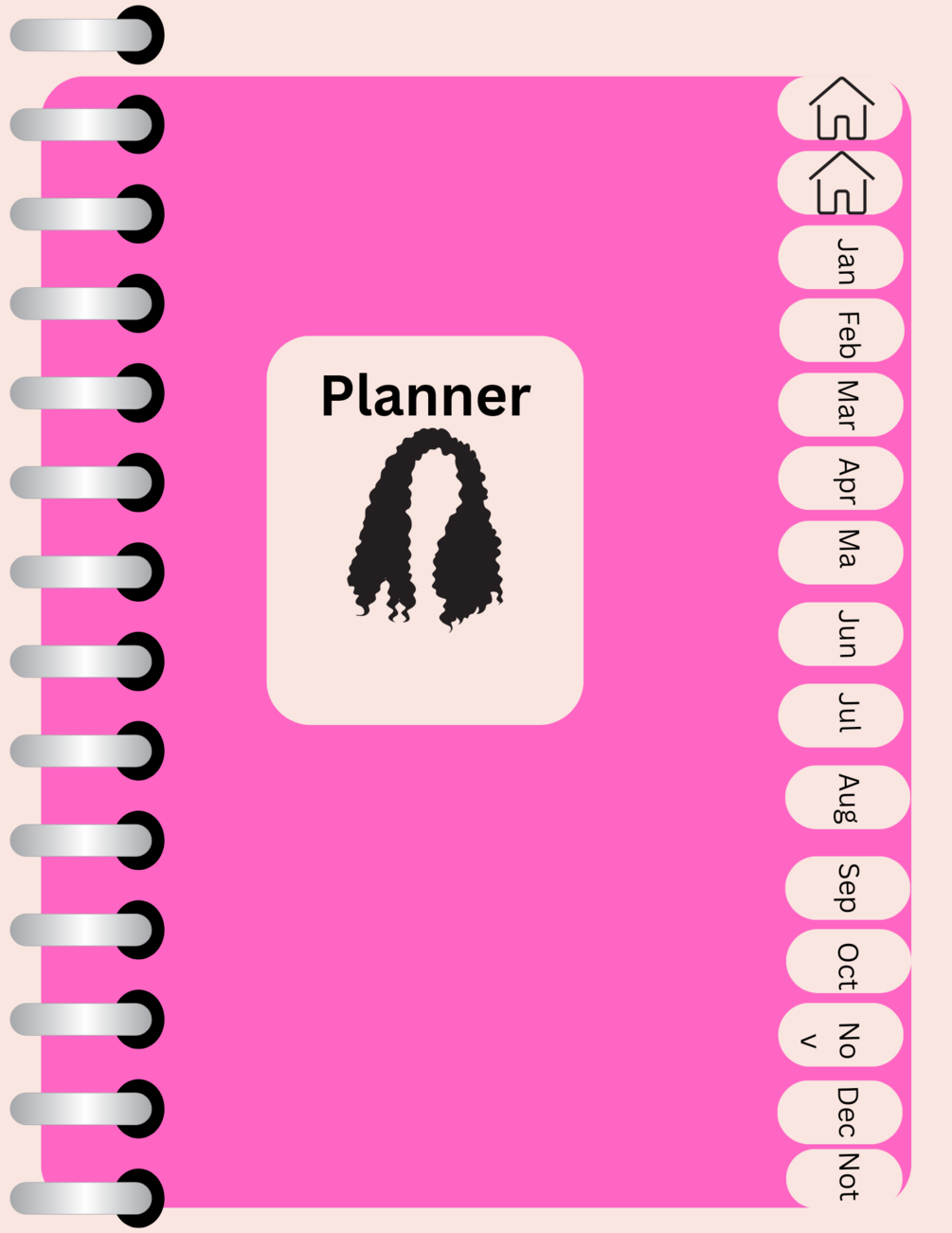 digital planner light pink and gray