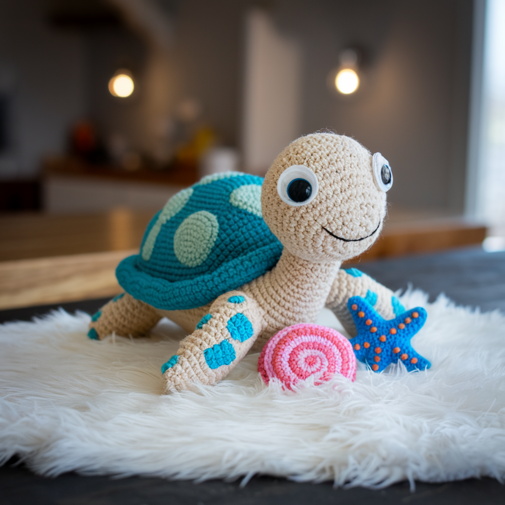 🐢 Mathilda the Sea Turtle Crochet Pattern – No-Sew, Easy Amigurumi 🧶