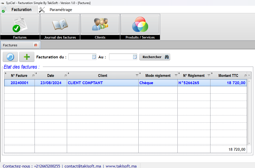 Logiciel de Gestion de la Facturation