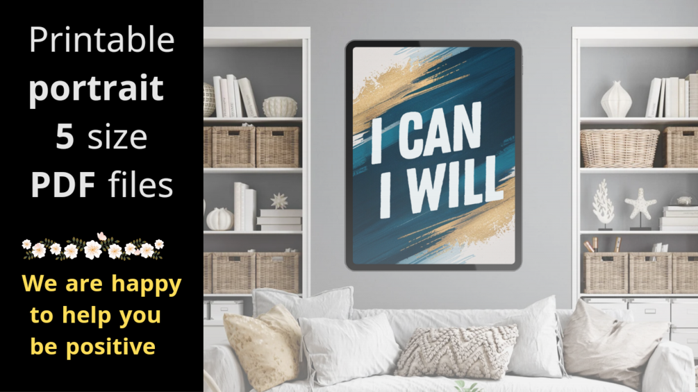 I Can, I Will - Motivational Wall Art Print