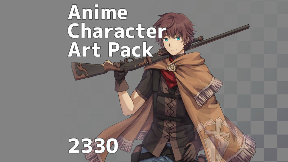 Anime Character Art Pack: 2330 - 6 Expressions | Image: Young man ...