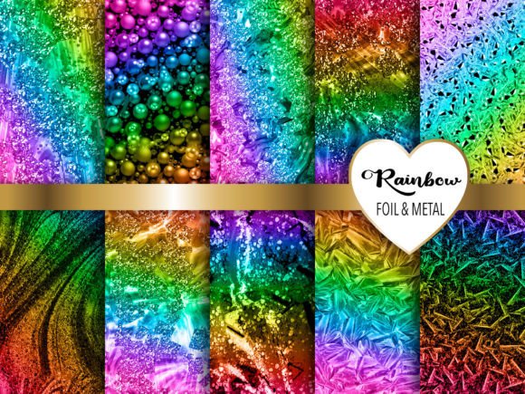 Beautiful Rainbow Digital Paper Bundle More than 156 Graphics