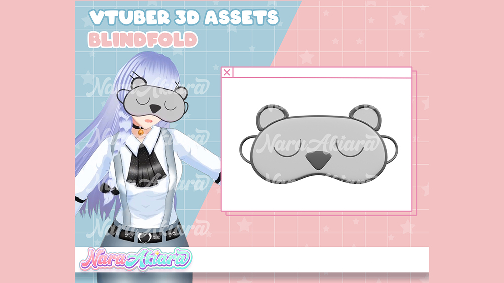 3D Vtuber Assets Blindfold V7 Vroid Commission, 3D assets ready to use ...
