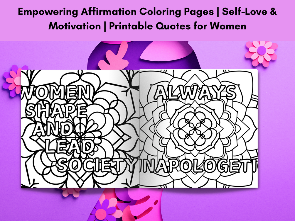 Empowering Affirmation Coloring Pages | Self-Love & Motivation ...