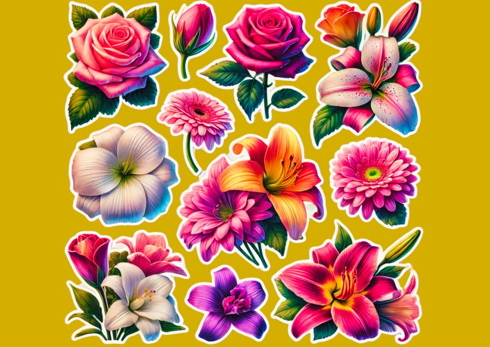 Beautiful Flower Stickers