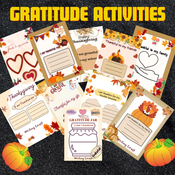I Am Thankful Bulletin Board- No Prep Thanksgiving Writing Activity for ...