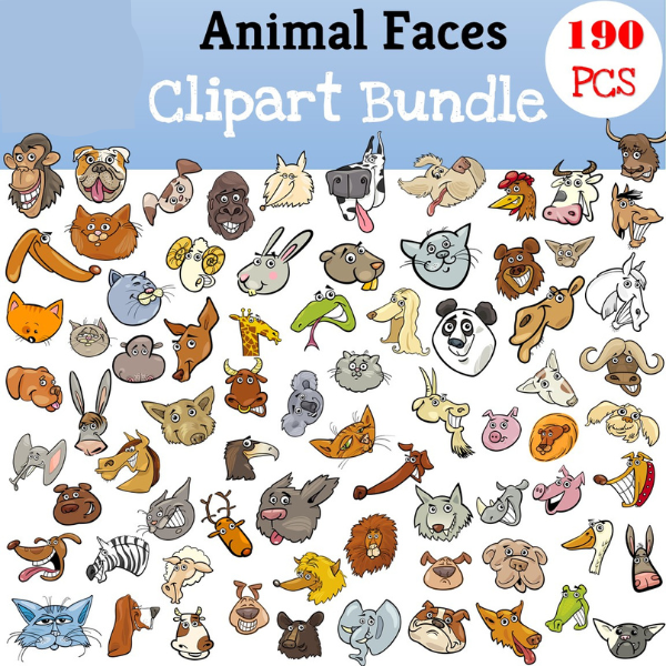 Animal Faces | Bundle Clipart
