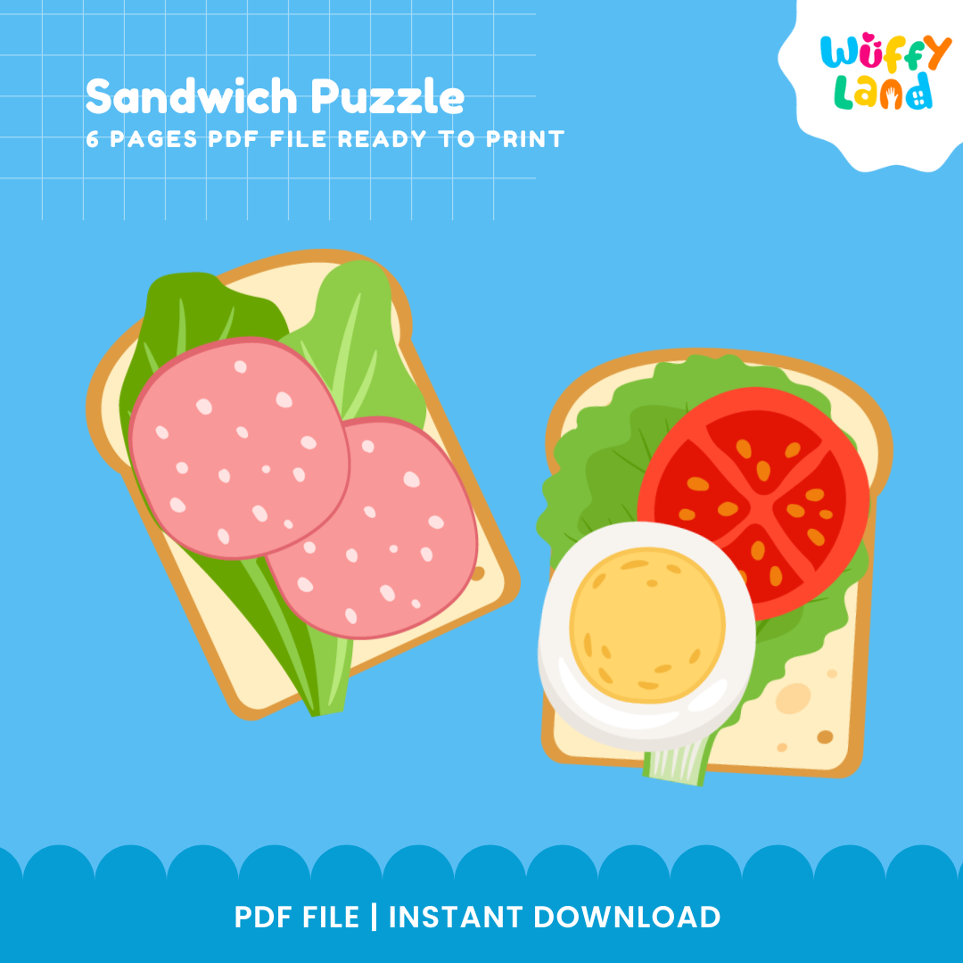 Sandwich Puzzle Printable for Kids - Fun & Educational Play!