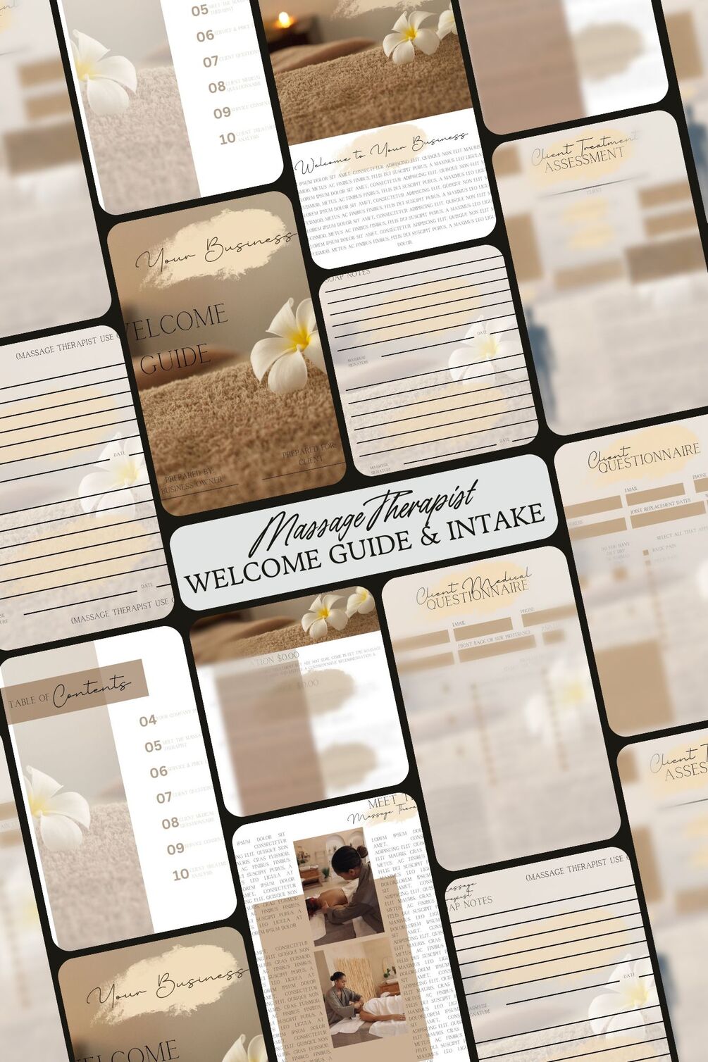 Massage Therapist New Client Welcome Guide+Intake & Analysis