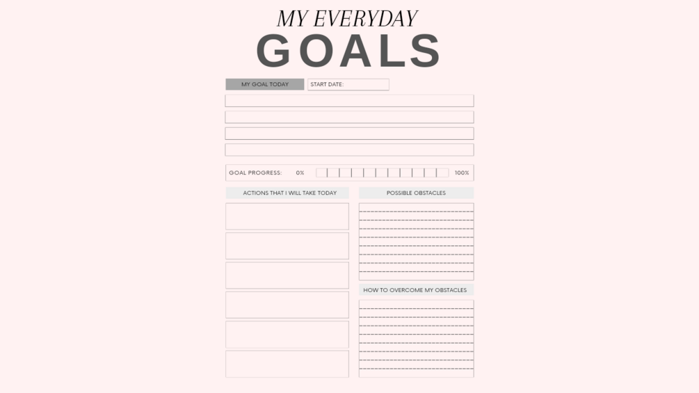 Goal Planner, My Everyday Goals