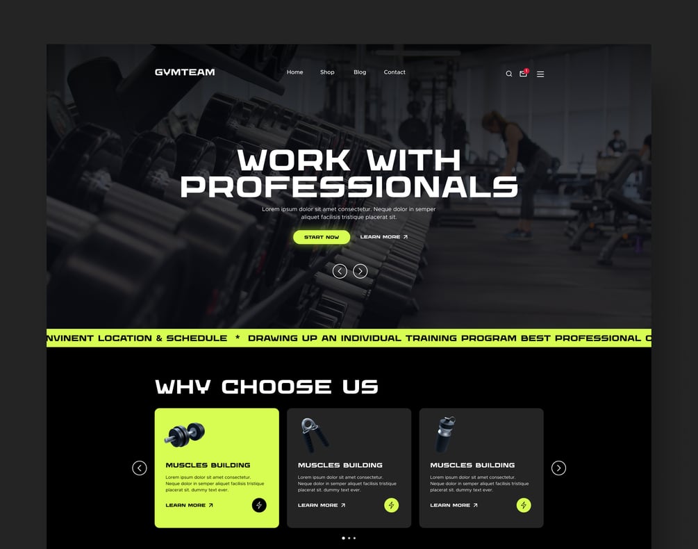 GYM web site design
