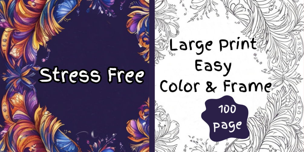 Coloring book, Large Print Easy Color & Frame