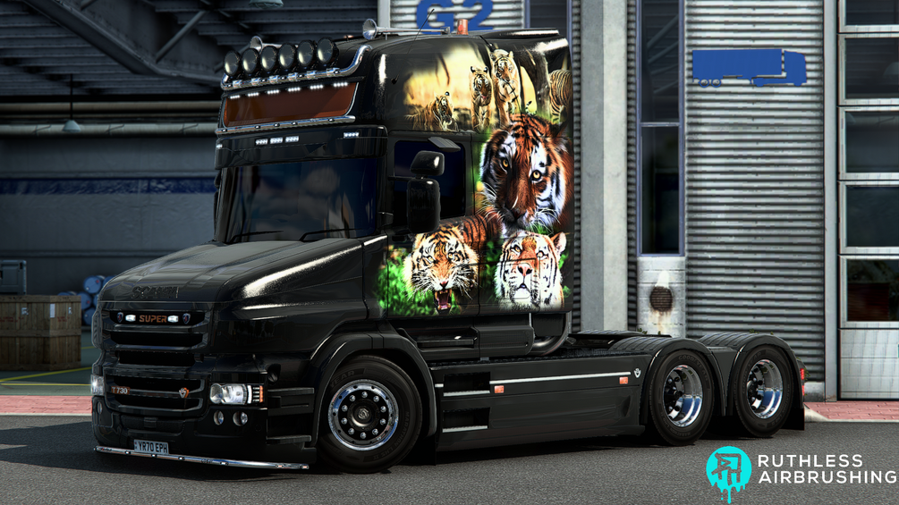 RJL Scania T Series tiger theme ETS2