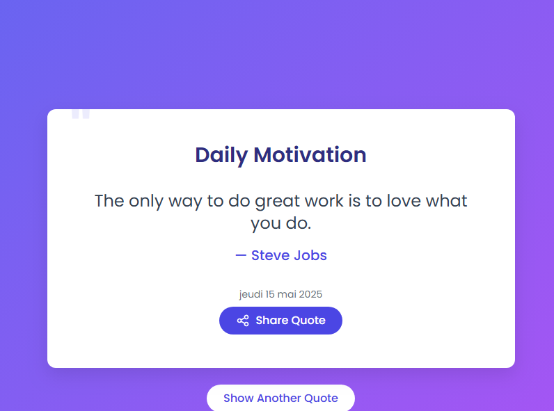 Daily Motivational Quote Web App - Stay Inspired Every Day!