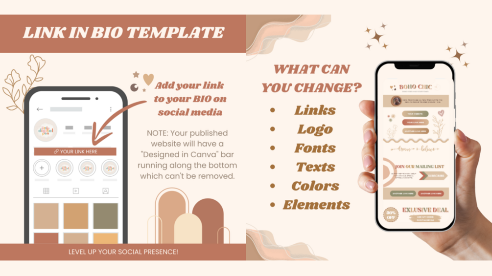 Link in Bio Canva Template - Instagram Landing Page - Canva Website ...