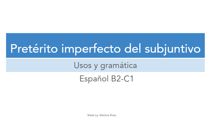 Pretérito imperfecto del subjuntivo - Español