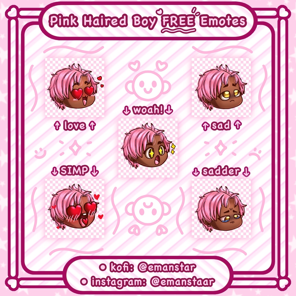 FREE 'Pink Haired Guy' Emote Pack