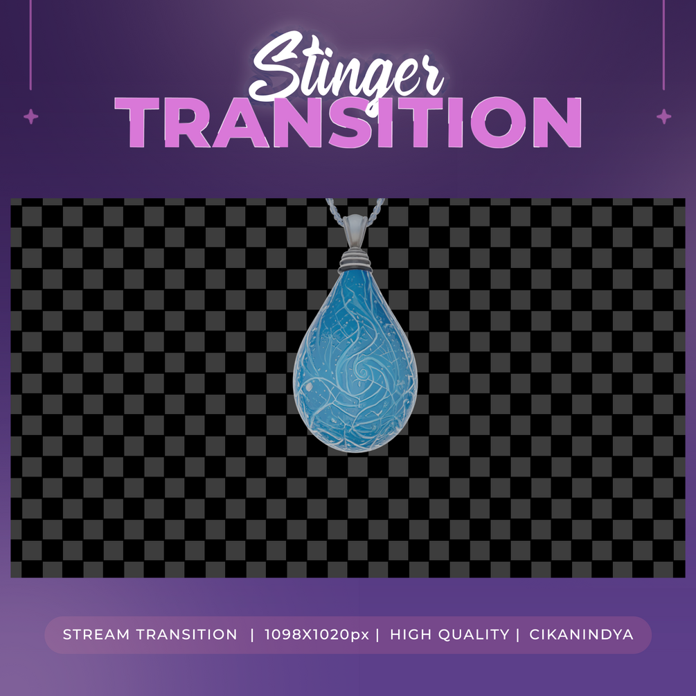 Stinger Transition | Blue Teardrop Pendant Animation for Magical Stream ...