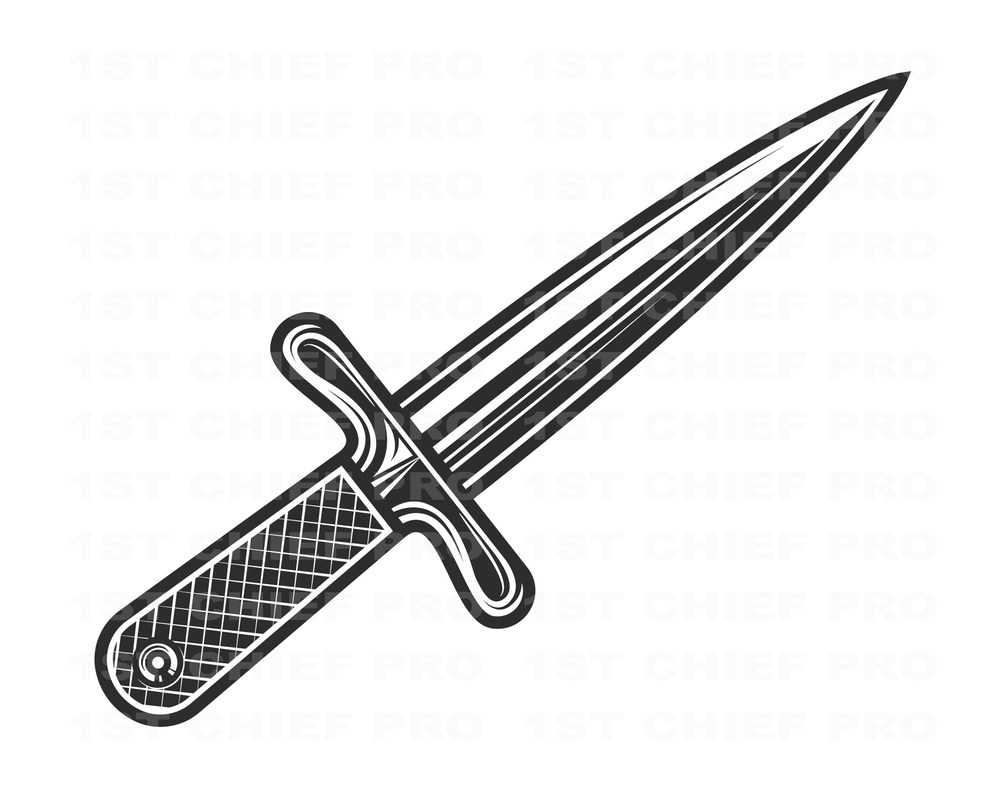 Gangster Knife 100% vector template in vintage monochrome style ...