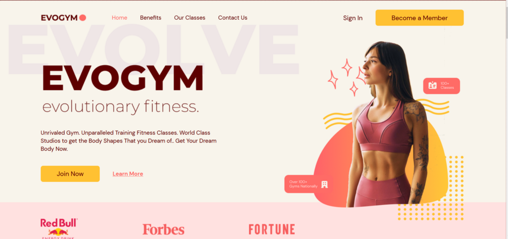 Fitness Website -React.js