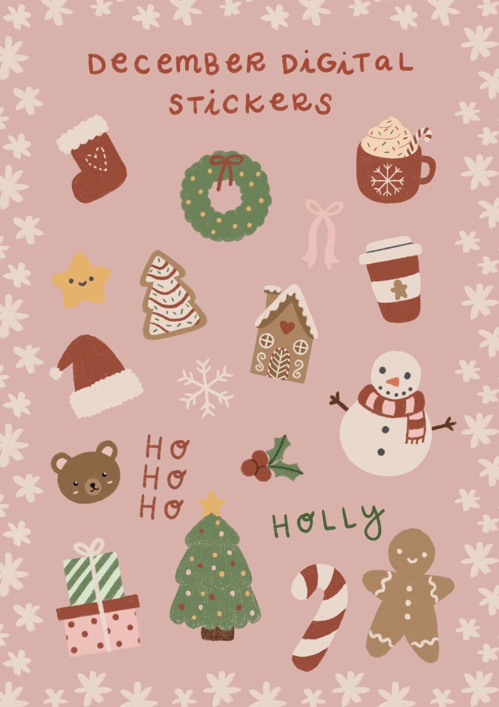 December Digital Stickers