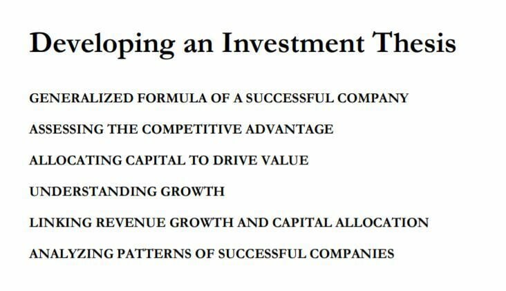 Developing an Investment Thesis