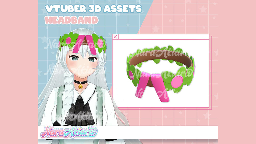 3D Vtuber Assets Headband V50 Vroid Commission, 3D assets ready to use ...