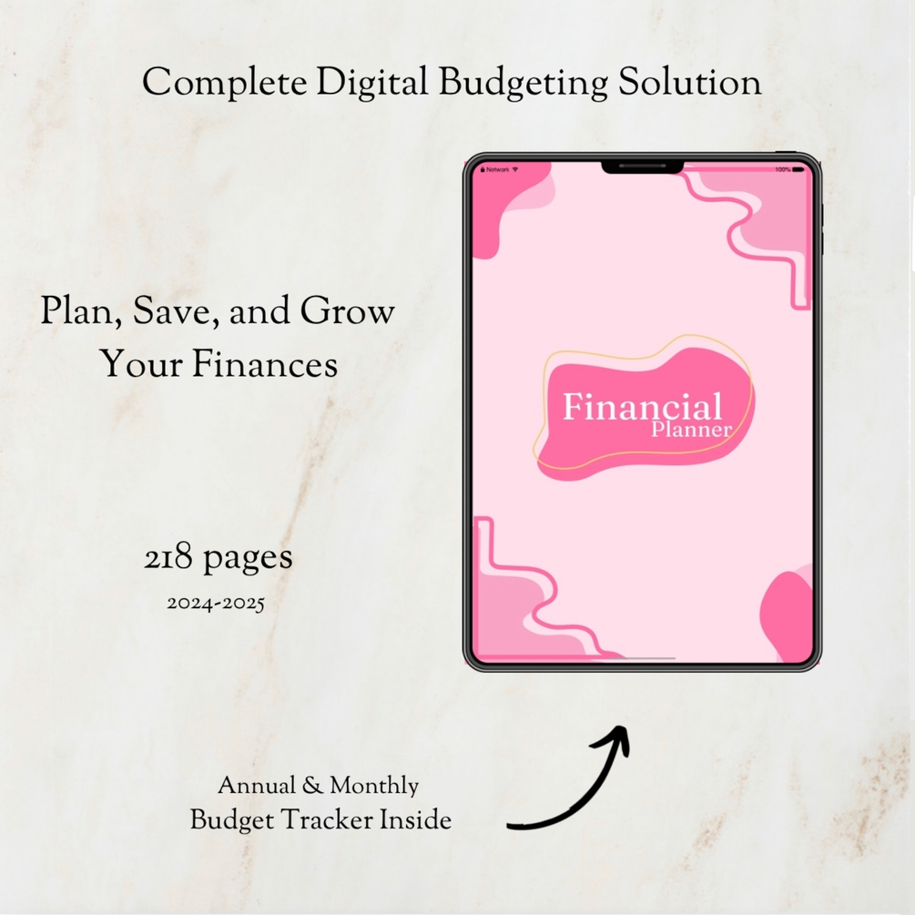 Pink Digital Financial Planner 2024-2025